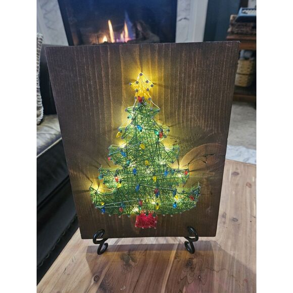 Hand Crafted | Wall Decor | Vintage String Art Christmas Tree Thread ...